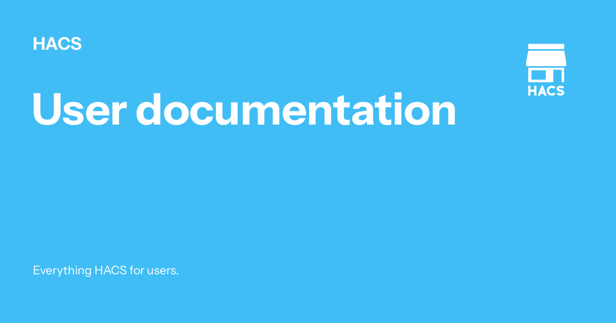 User documentation - HACS